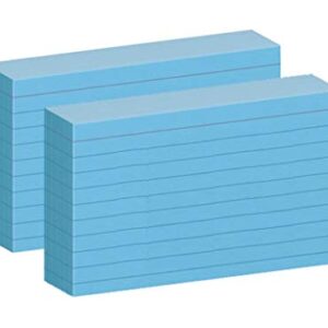 1InTheOffice Blue Index Cards 3x5 Ruled, Ruled Index Cards 3x5, Blue, 200/Cards