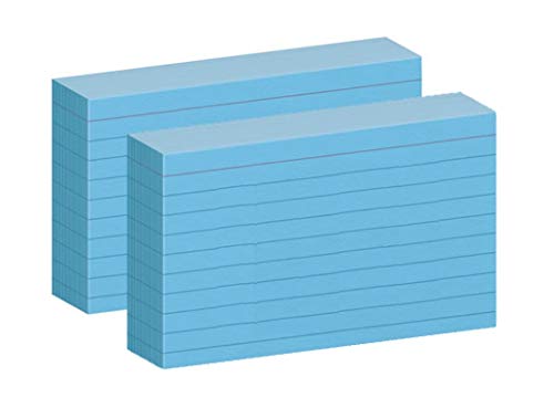 1InTheOffice Blue Index Cards 3x5 Ruled, Ruled Index Cards 3x5, Blue, 200/Cards