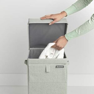 Brabantia - Stackble Laundry Box - Front and Top Opening - Space Efficient - Easy to Unload - Lightweight Grips - Large Opening for Dirty Clothes - Green - 35L