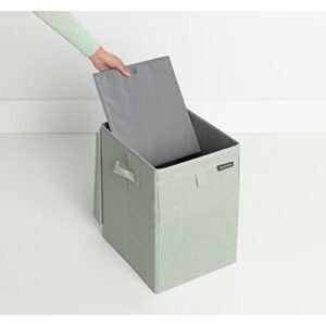 Brabantia - Stackble Laundry Box - Front and Top Opening - Space Efficient - Easy to Unload - Lightweight Grips - Large Opening for Dirty Clothes - Green - 35L