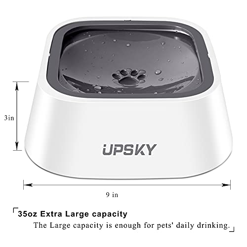 UPSKY Dog Bowl Dog Water Bowl No Spill Pet Water Bowl No Drip Slow Water Feeder Dog Bowl No-Slip Pet Water Dispenser 35oz Slow Drinking Bowl for Dogs and Cats