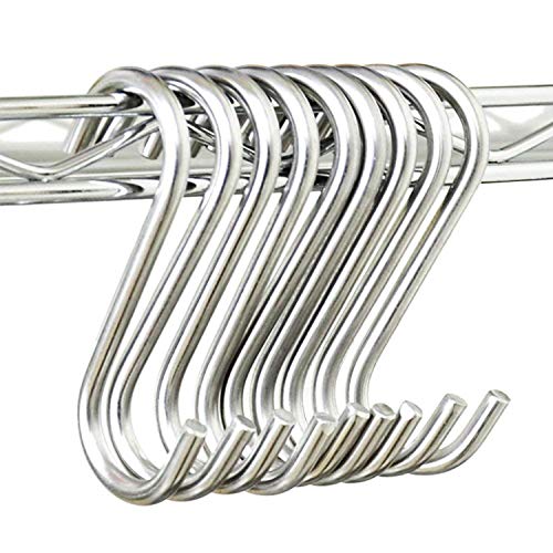 Silver 3.5 Inch Stainless Steel S Hanging Hooks for Indoors, Outdoors, Hang Anything 20 Pcs