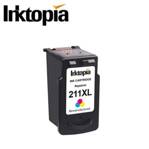 Inktopia Remanufactured Ink Cartridge Replacement for Canon CL-211XL 211XL 211 XL Single Pack (1 Tri-Color) for Canon PIXMA MP495 IP2700 MP490 MP480 MP280 MX330 MX340 XM410 MX420 MX350 Printer