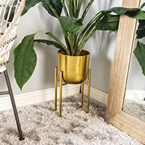 CosmoLiving by Cosmopolitan Metal Indoor Outdoor Dome Planter with Removable Stand, Set of 2 19", 22"H, Gold