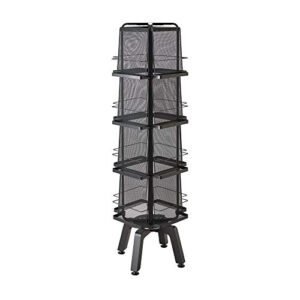 safco onyx rotating magazine rack - 16 pocket, black (5580bl), 18.25"w x 18.25"d x 58.562"h - steel mesh, 360° swivel & chip resistant