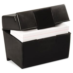 1InTheOffice Index Card Box 3x5 inch, Index Card Holder 3x5 400 Capacity & Index Card Guide Set, A-Z, 1/5 Tab,