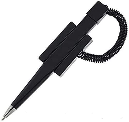 NoBo Pack of 5 Counter Coil Corded Wedgy Pen with Adhesive Backing, Black Ink