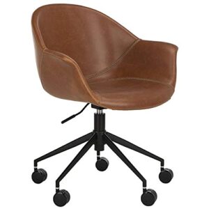 safavieh home ember light brown faux leather and black office chair