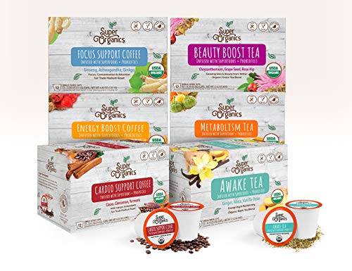 Super Organics Metabolism Oolong Tea Pods With Superfoods & Probiotics Keurig K-Cup Compatible Weight & Metabolism, Slim Tea USDA Certified Organic, Vegan, Non-GMO, Natural & Delicious Tea, 10ct