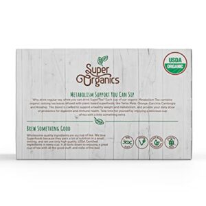 Super Organics Metabolism Oolong Tea Pods With Superfoods & Probiotics Keurig K-Cup Compatible Weight & Metabolism, Slim Tea USDA Certified Organic, Vegan, Non-GMO, Natural & Delicious Tea, 10ct