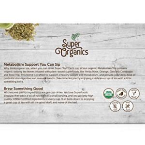 Super Organics Metabolism Oolong Tea Pods With Superfoods & Probiotics Keurig K-Cup Compatible Weight & Metabolism, Slim Tea USDA Certified Organic, Vegan, Non-GMO, Natural & Delicious Tea, 10ct