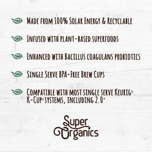 Super Organics Awake Black Tea Pods With Superfoods & Probiotics Keurig K-Cup Compatible Energy, Revitalizing, Refreshing Tea USDA Certified Organic, Vegan, Non-GMO, Natural & Delicious, 10ct