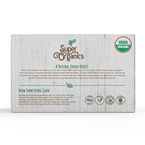 Super Organics Awake Black Tea Pods With Superfoods & Probiotics Keurig K-Cup Compatible Energy, Revitalizing, Refreshing Tea USDA Certified Organic, Vegan, Non-GMO, Natural & Delicious, 10ct