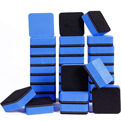 Dry Erase Erasers, 36 Pack Magnetic Whiteboard Eraser Chalkboard Eraser Dry Eraser for Classroom Office and home (Blue)