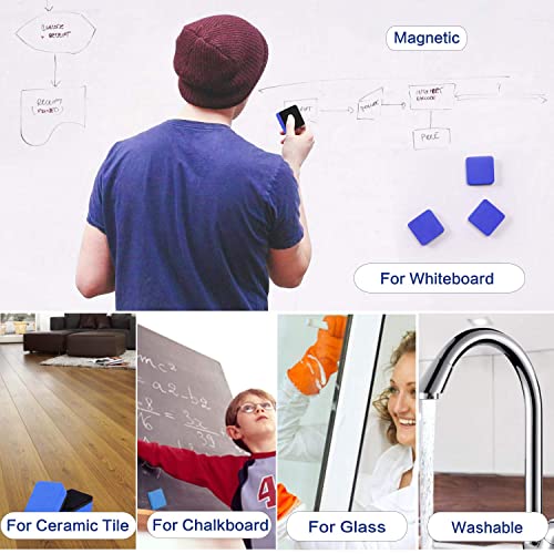 Dry Erase Erasers, 36 Pack Magnetic Whiteboard Eraser Chalkboard Eraser Dry Eraser for Classroom Office and home (Blue)