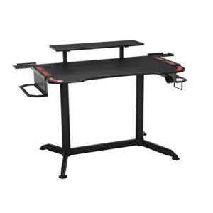 respawn rsp-3010 computer ergonomic height adjustable gaming desk, 52.6 in, red