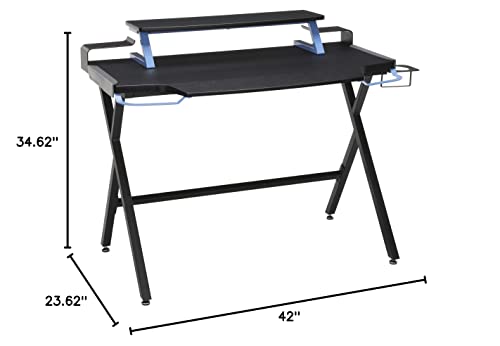 RESPAWN RSP-1000 Gaming Computer Desk, 23.625" D x 42" W x 34.625" H, Blue