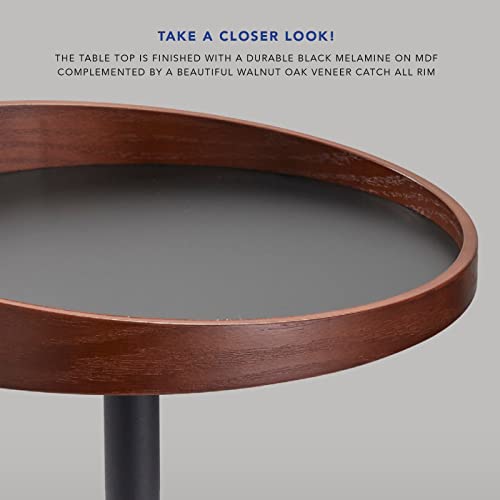 Adesso Crater End Table, Walnut