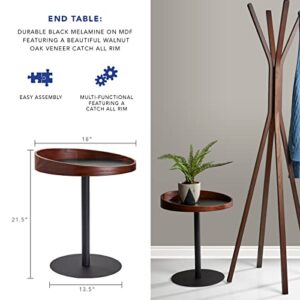 Adesso Crater End Table, Walnut