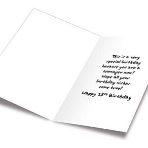 Happy 13th Birthday Card | Made in America | Eco-Friendly | Thick Card Stock with Premium Envelope 5in x 7.75in | Packaged in Protective Mailer | Prime Greetings