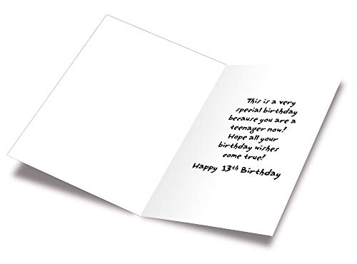 Happy 13th Birthday Card | Made in America | Eco-Friendly | Thick Card Stock with Premium Envelope 5in x 7.75in | Packaged in Protective Mailer | Prime Greetings