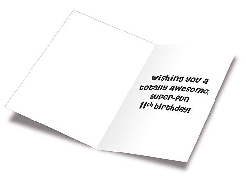 Happy 11th Birthday Card | Made in America | Eco-Friendly | Thick Card Stock with Premium Envelope 5in x 7.75in | Packaged in Protective Mailer | Prime Greetings