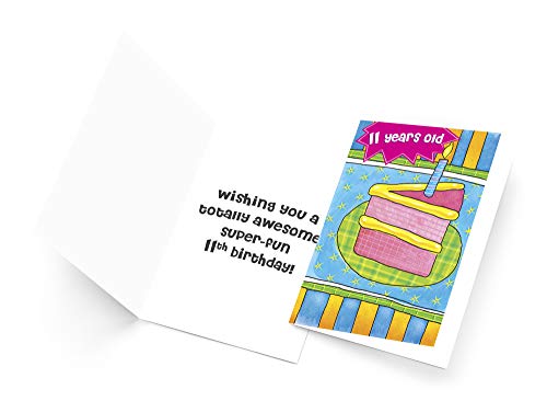 Happy 11th Birthday Card | Made in America | Eco-Friendly | Thick Card Stock with Premium Envelope 5in x 7.75in | Packaged in Protective Mailer | Prime Greetings