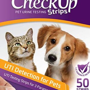 CheckUp UTI Urine Testing Strips for Cats and Dogs - Detection of pH, Nitrite and Leukocytes x 50