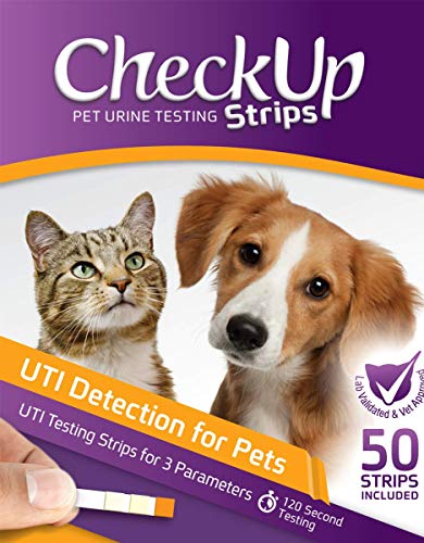 CheckUp UTI Urine Testing Strips for Cats and Dogs - Detection of pH, Nitrite and Leukocytes x 50