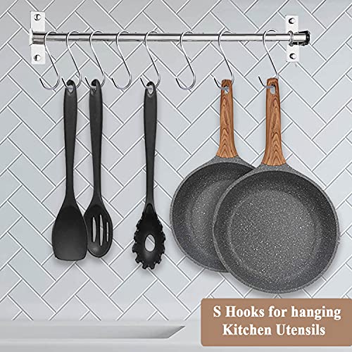 ESFUN 30 Pack 3.7 inch Metal S Hooks Steel S Hooks Plants Hanging Hangers for Kitchen Pans Pots Bags Purse Jeans Jewelry Towels