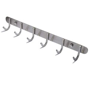 Coat Hook Rack Wall Mounted - Sagmoc Towel Hook Rail with 6 Round Hooks/16-inch/304Stainless Steel Brushed Nickel/Super Easy Installation/Rust and Water Proof/Perfect Home Storage & Organization