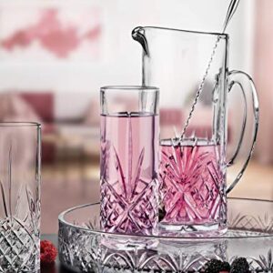 Godinger Beverage Pitcher Carafe, Cocktail Bar Mixing Glass - Dublin Collection, 34oz