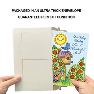 Aunt Birthday Card | Made in America | Eco-Friendly | Thick Card Stock with Premium Envelope 5in x 7.75in | Packaged in Protective Mailer | Prime Greetings (Bird House)