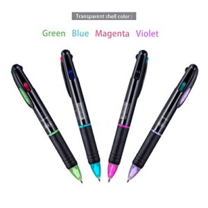 favide 20 Pack 0.7mm 4-in-1 Multicolor Ballpoint Pen，4-Color Retractable Ballpoint Pens for Office School Supplies Students Children Gift