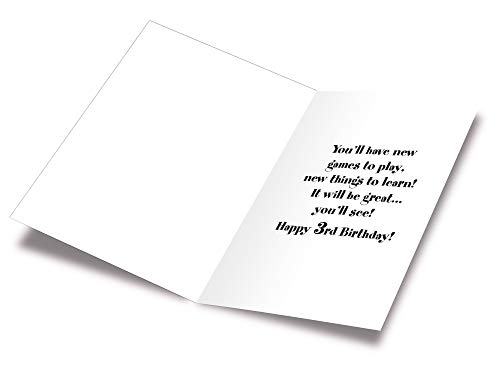 Happy 3rd(Third) Birthday Greeting Card For Boy or Girl | Made in America | Eco-Friendly | Thick Card Stock with Premium Envelope 5in x 7.75in | Packaged in Protective Mailer | Prime Greetings