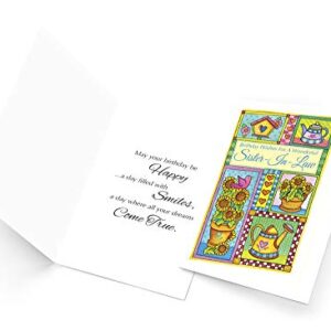 Birthday Card Sister-In-Law | Made in America | Eco-Friendly | Thick Card Stock with Premium Envelope 5in x 7.75in | Packaged in Protective Mailer | Prime Greetings