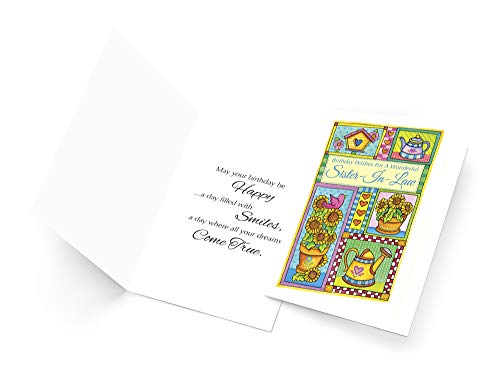 Birthday Card Sister-In-Law | Made in America | Eco-Friendly | Thick Card Stock with Premium Envelope 5in x 7.75in | Packaged in Protective Mailer | Prime Greetings