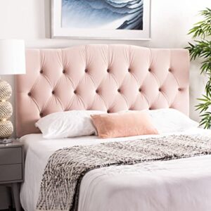 safavieh home axel modern blush pink velvet tufted headboard, full