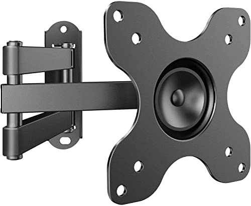 PERLESMITH Full Motion TV Wall Mount Bracket for Most 10-30 inch TVs and Monitors, Flat and Curved TVs up to 33lbs, Wall Mount TV Bracket, Tilt Swivel and 14-inch Extension, Max VESA 100x100mm, PSXSF2