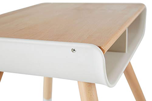 asunflower Wood Table Stool Set for Kid's Modern Desk & Chair Set Height Adjustable Table Chairs Set with Storage, White