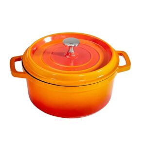 g.e.t. ca-011-o/bk heiss lightweight cast aluminum dutch oven, 2.5 quart, round, orange