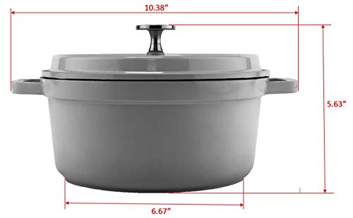 G.E.T. CA-011-O/BK Heiss Lightweight Cast Aluminum Dutch Oven, 2.5 Quart, Round, Orange