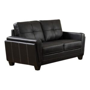 benjara benzara blacksburg contemporary style love seat, black