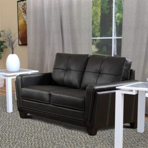 Benjara Benzara Blacksburg Contemporary Style Love Seat, Black