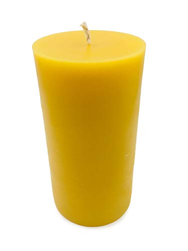 Alternative Imagination Pure Beeswax Candle - Large Pillar Handmade Candle, 100% Beeswax Candle, Natural Pillar Candle, 80 Hour Beeswax Candle, Tall Wax Candle, Hypoallergenic Candle, 6 Inch