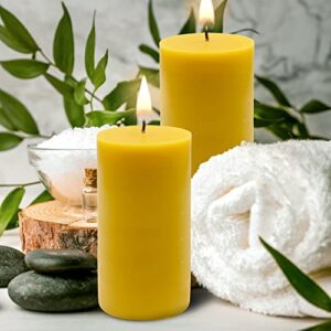 Alternative Imagination Pure Beeswax Candle - Large Pillar Handmade Candle, 100% Beeswax Candle, Natural Pillar Candle, 80 Hour Beeswax Candle, Tall Wax Candle, Hypoallergenic Candle, 6 Inch