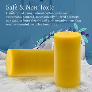 Alternative Imagination Pure Beeswax Candle - Large Pillar Handmade Candle, 100% Beeswax Candle, Natural Pillar Candle, 80 Hour Beeswax Candle, Tall Wax Candle, Hypoallergenic Candle, 6 Inch