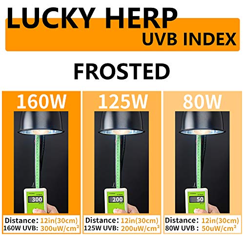 LUCKY HERP 160 Watt UVA+UVB Vapor Heat Lamp Bulb, High Intensity Self-Ballasted Heat Basking Lamp/Bulb/Light for Reptile and Amphibian, Sun Lamp for Bearded Dragon Lizard Turtle