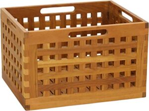 aquateak grate large teak storage bin