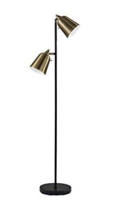 adesso 3237-01 floor-lamps, matte black/antique brass